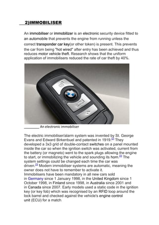 A seminar report on vehicle security | PDF