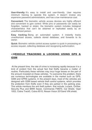 A seminar report on vehicle security | PDF