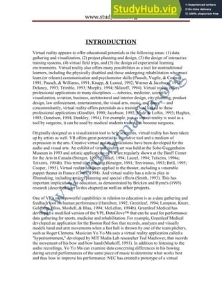 A Seminar Report On Virtual Reality | PDF