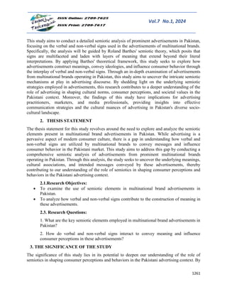 A SEMIOTIC ANALYSIS OF MULTINATIONAL BRAND ADVERTISEMENTS IN PAKISTAN | PDF