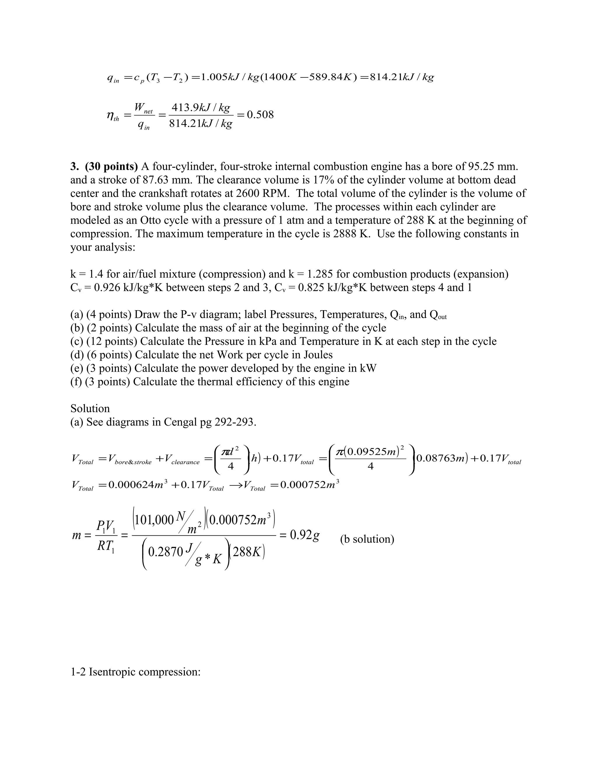 thermodynamic and heat transfer examples | DOC | Chemistry | Science