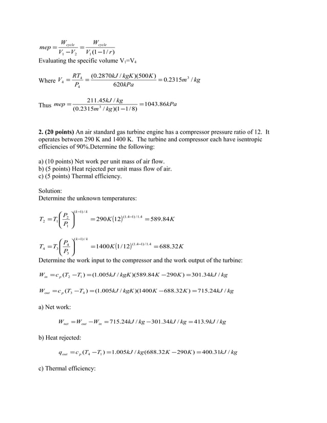 thermodynamic and heat transfer examples | DOC | Chemistry | Science
