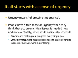 A sense of urgency | PPT | Free Download