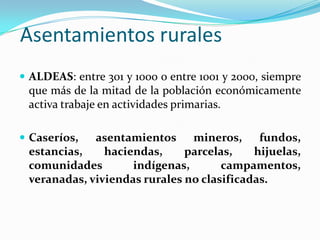 Asentamientos humanos urbano rural | PPTX
