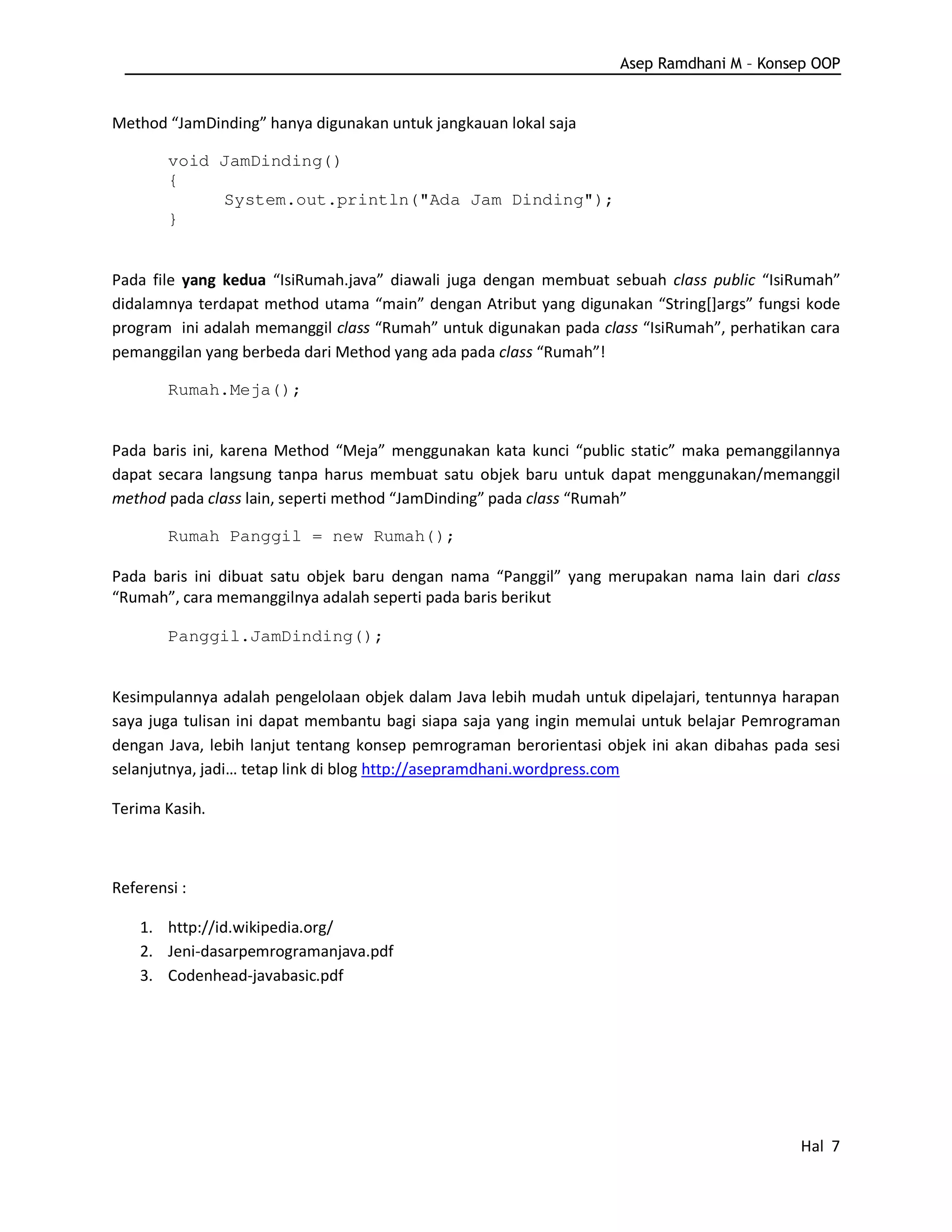 Konsep Pemrograman Berorientasi Objek | PDF