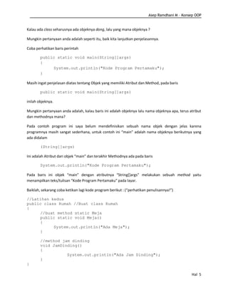 Konsep Pemrograman Berorientasi Objek | PDF