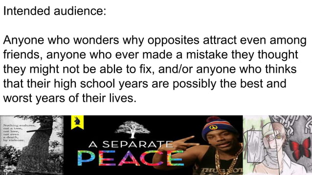 A separate peace book trailer | PPT