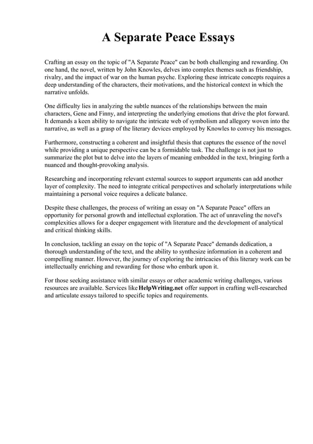 A Separate Peace Essays.pdf