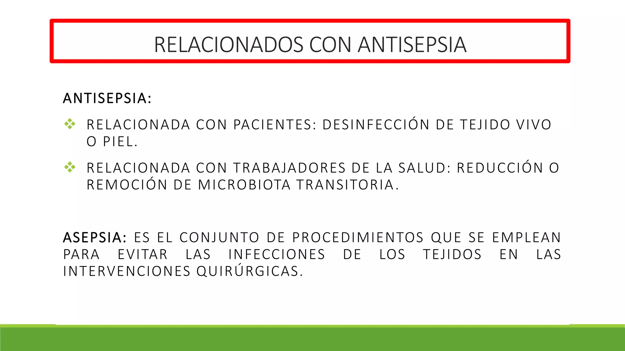 Asepsia y antisepsia e higiene de manos | PPT