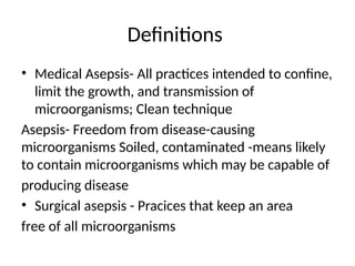 asepsis .pptx lecture about aseptic principles | PPTX