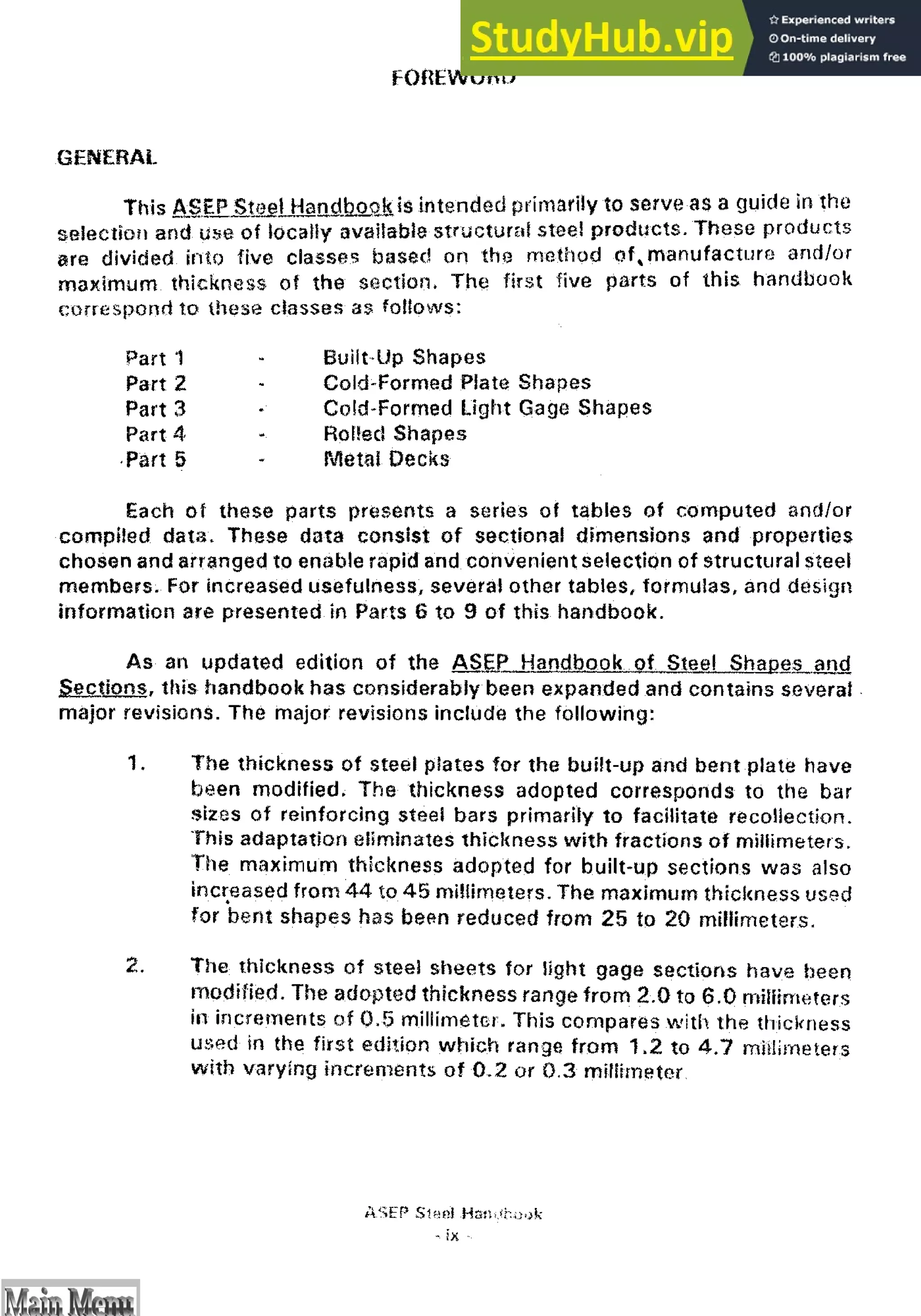 ASEP Steel Handbook | PDF