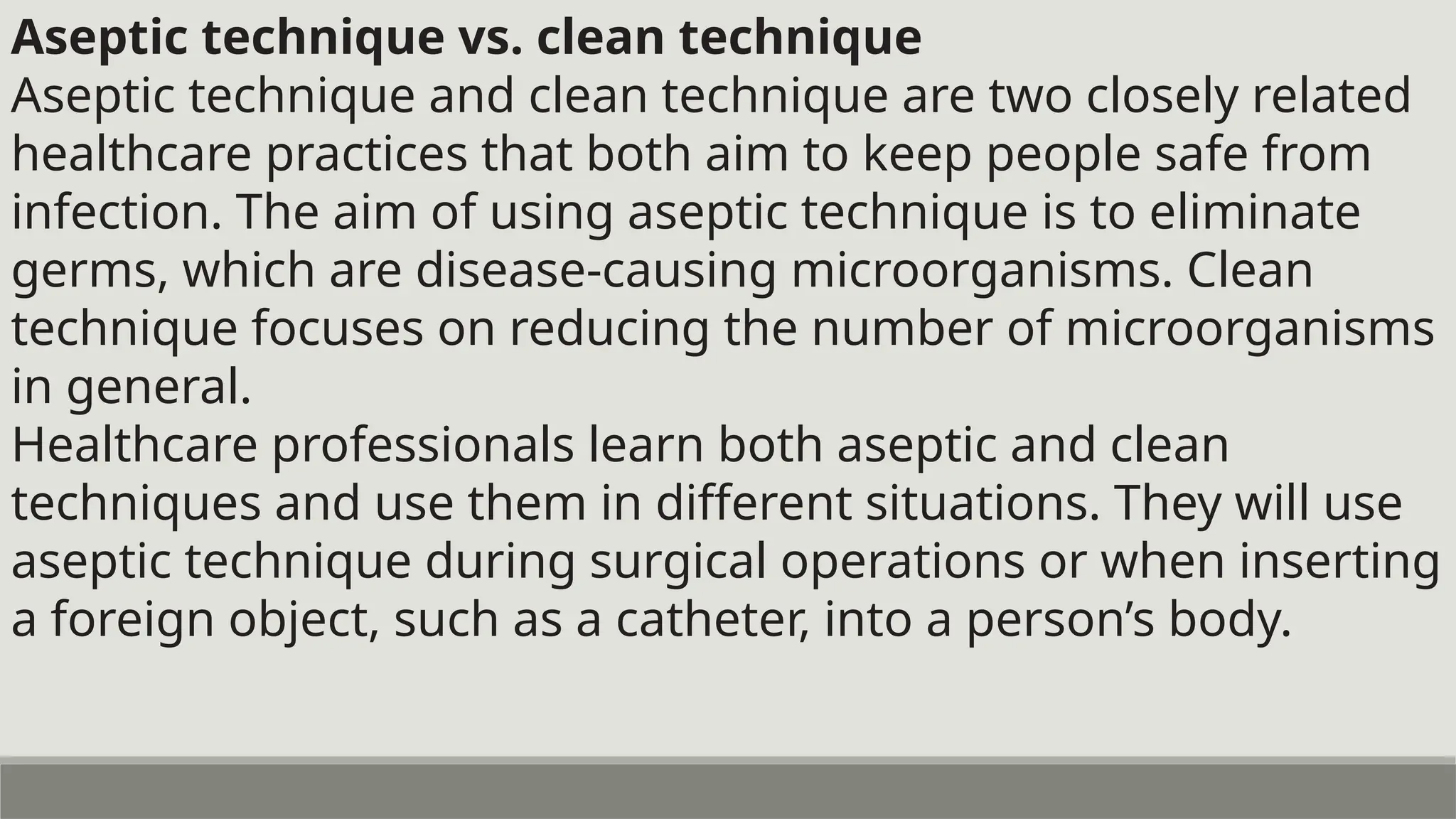 aseptic and antiseptic, a comprehensive overview | PPTX