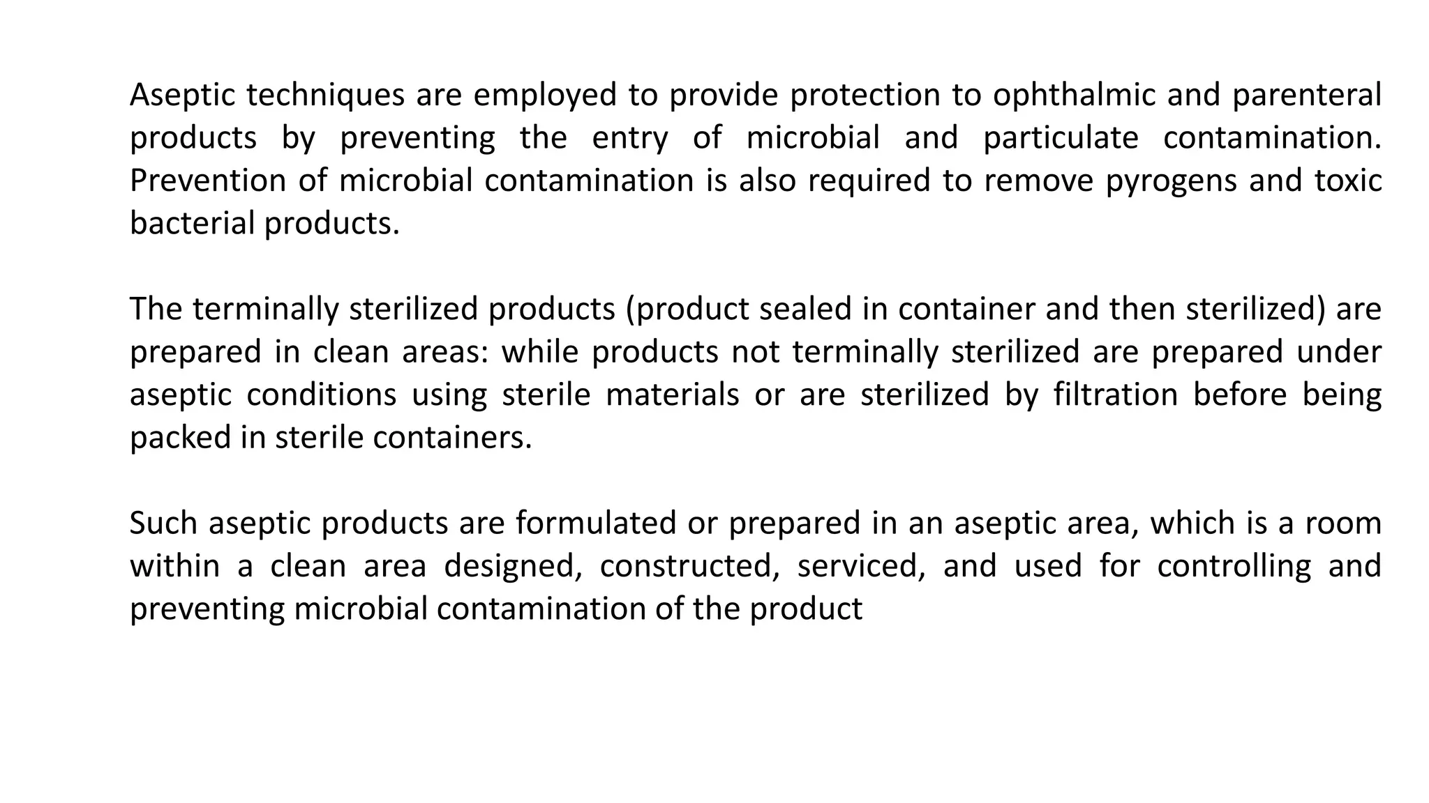 Role and importance of asceptic area for microorganisms transferASEPTIC AREA .pptx