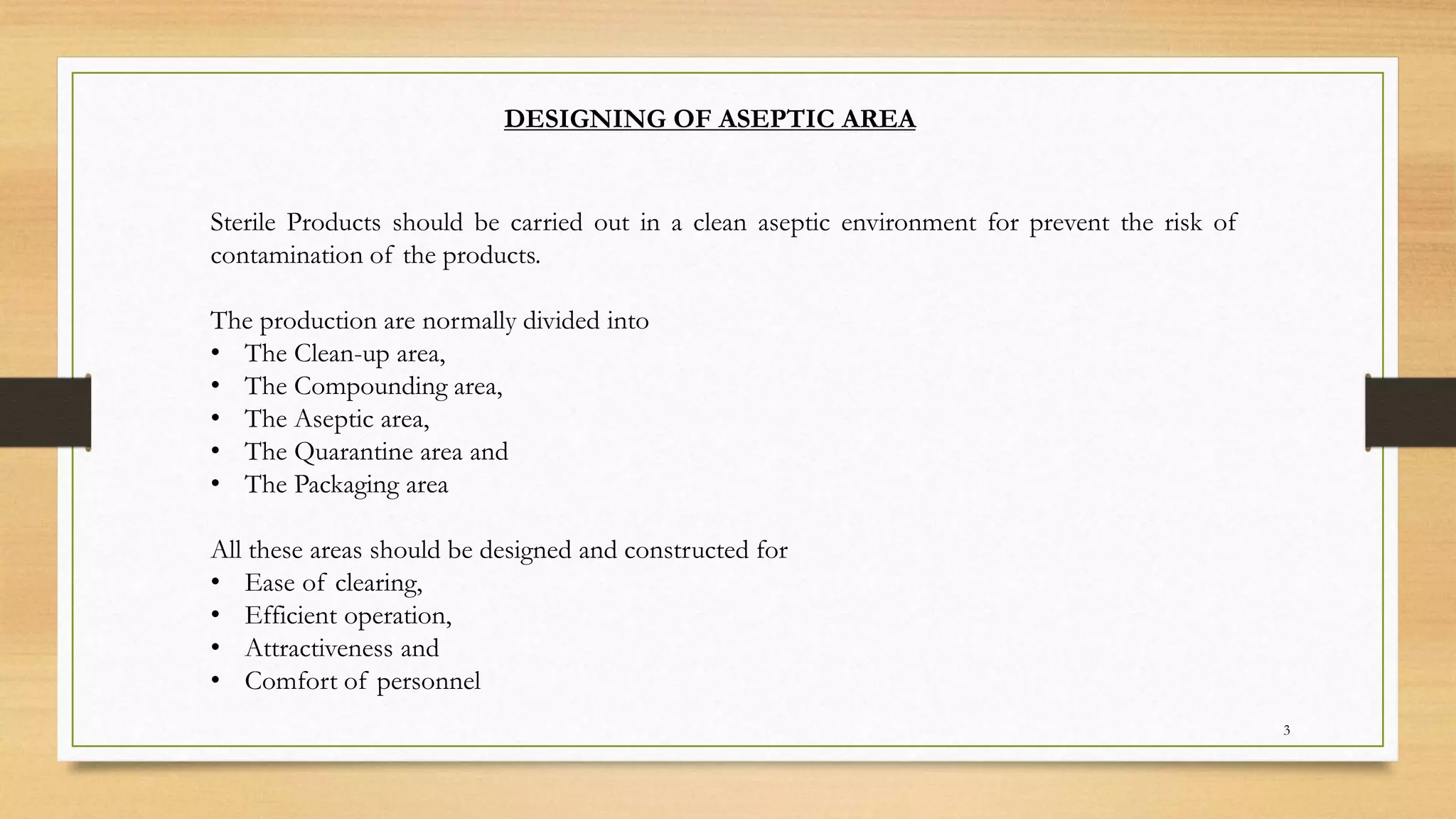 Aseptic Area and Microbial Control. - Pharmaceutical Microbiology ...