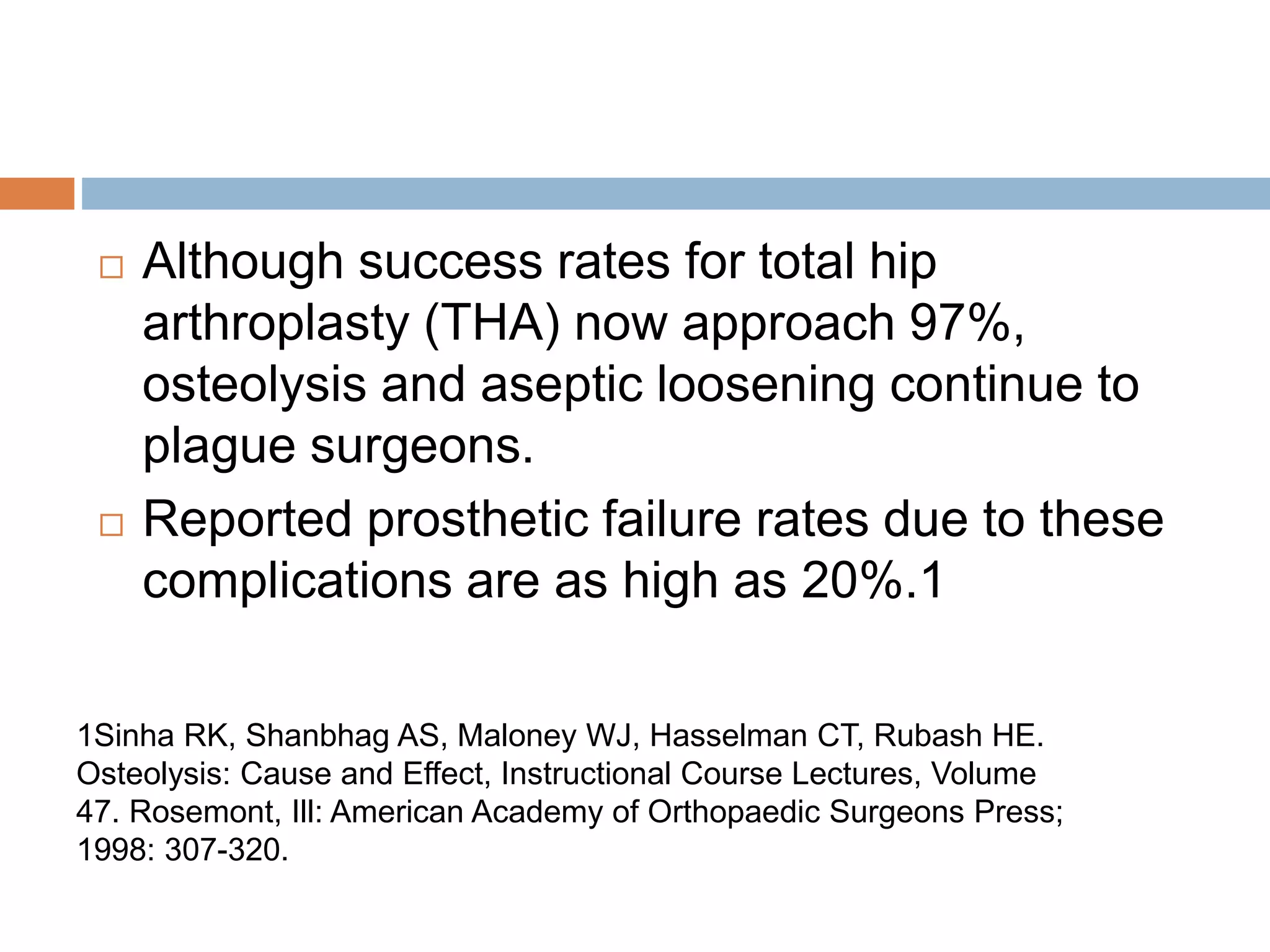 Aseptic loosening total hip arthroplasty | PPTX