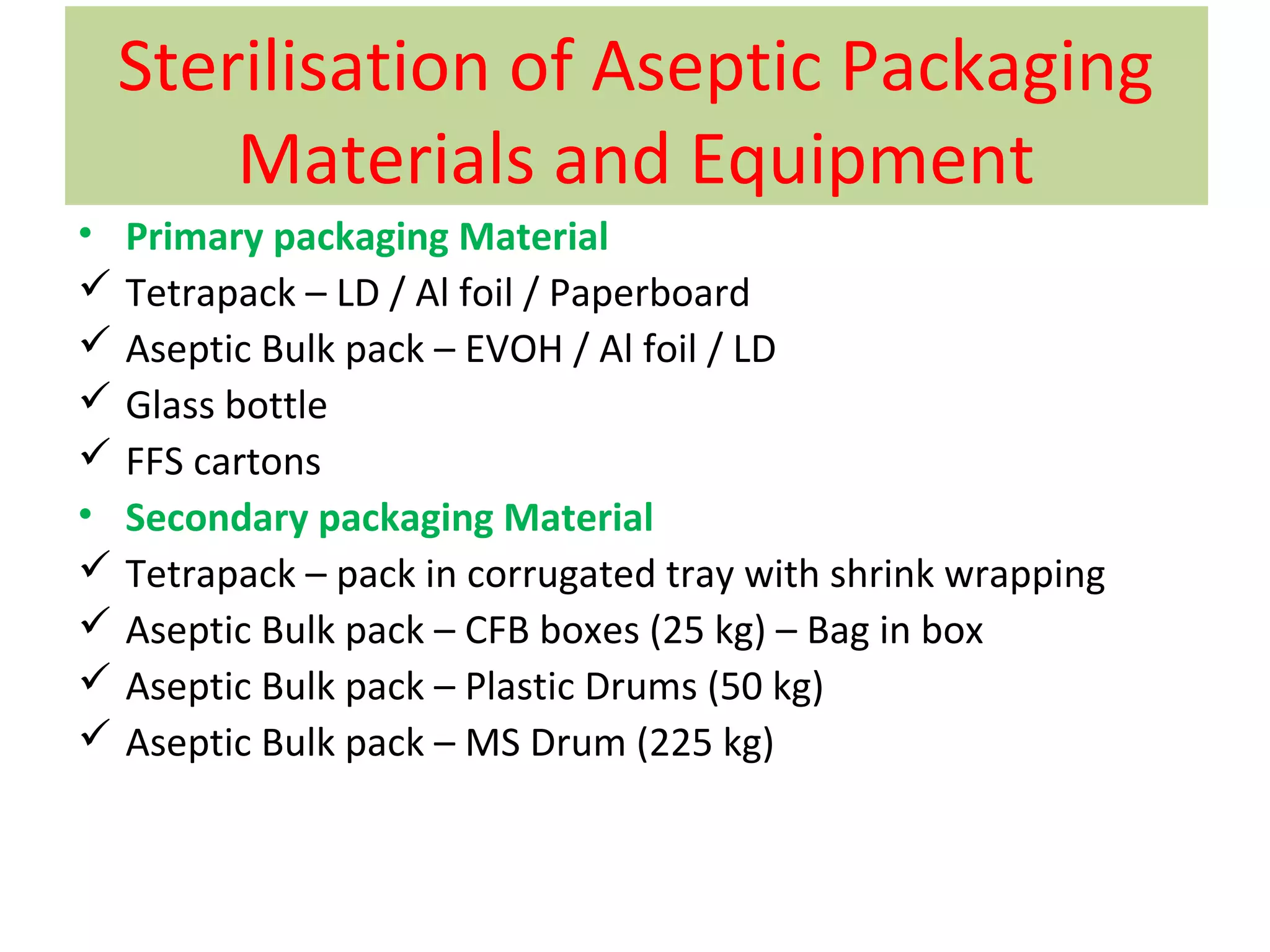 Aseptic packaging | PPT