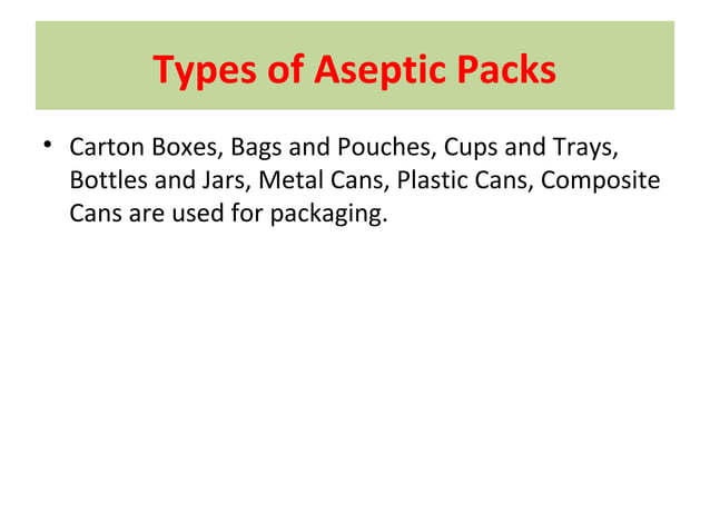 Aseptic packaging | PPT