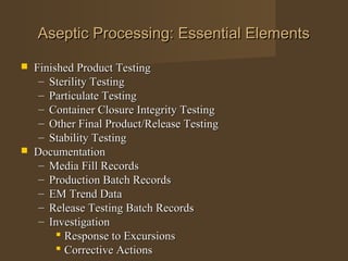 Aseptic processing | PPT