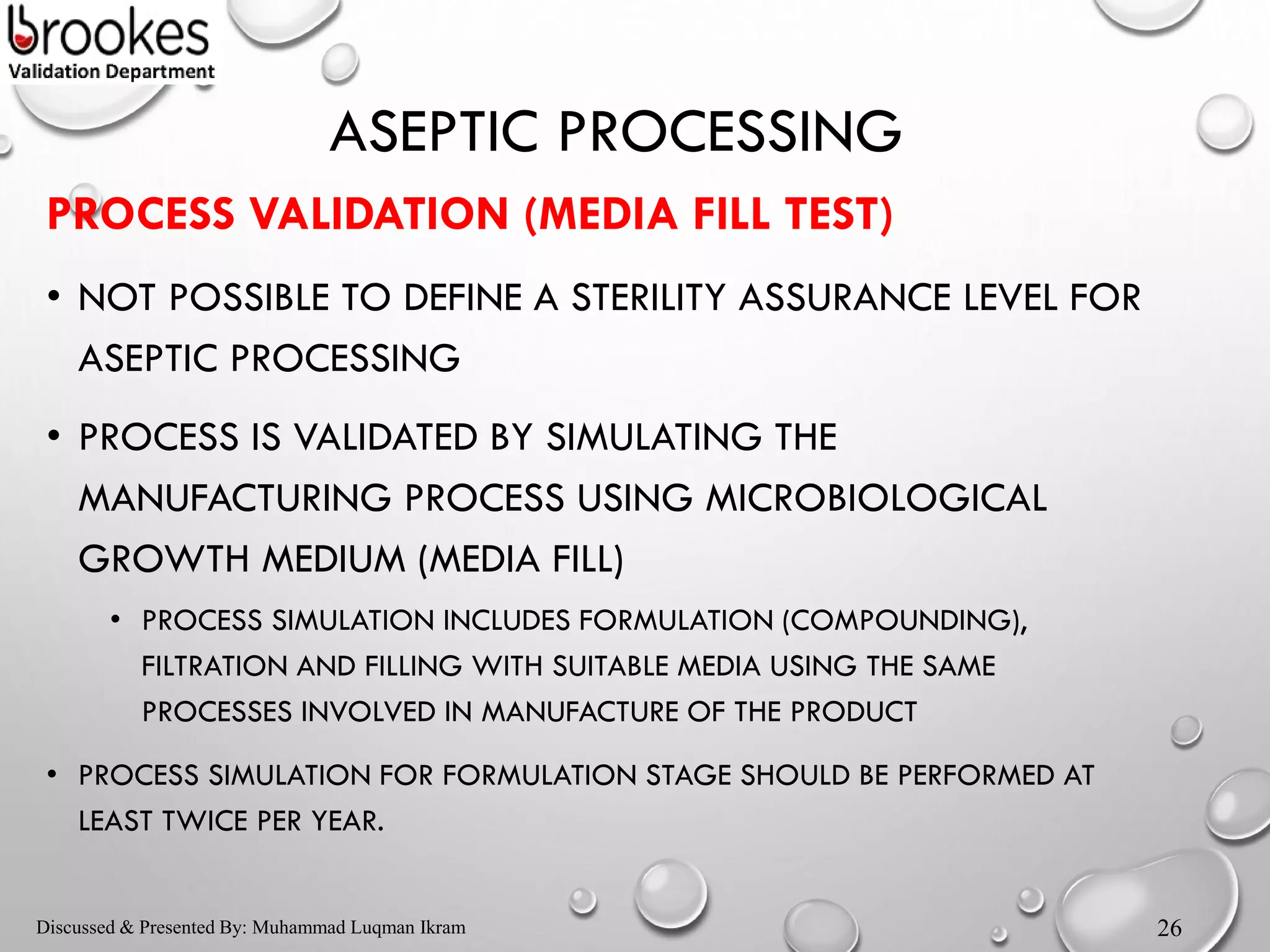 Aseptic Processing & Media Fill | PDF