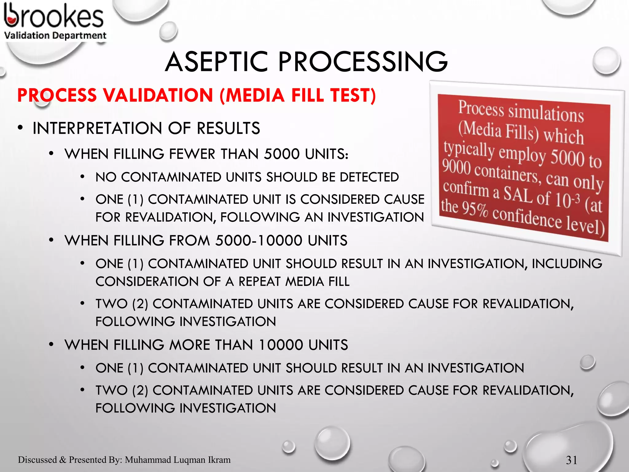 Aseptic Processing & Media Fill | PDF