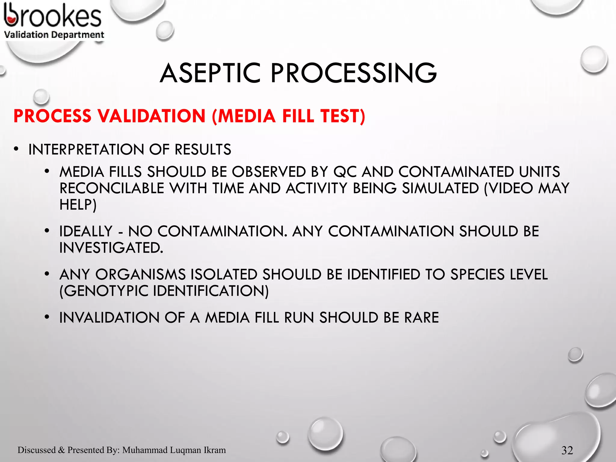 Aseptic Processing & Media Fill | PDF