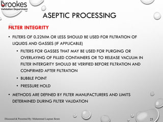 Aseptic Processing & Media Fill | PDF