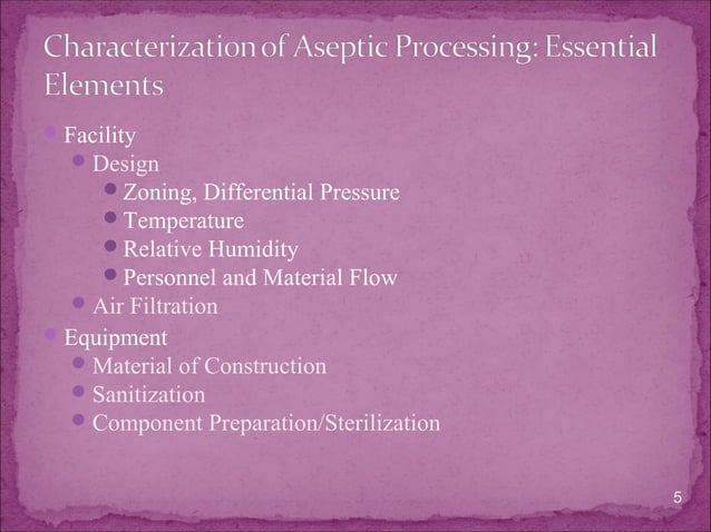 Aseptic processing operation | PPT