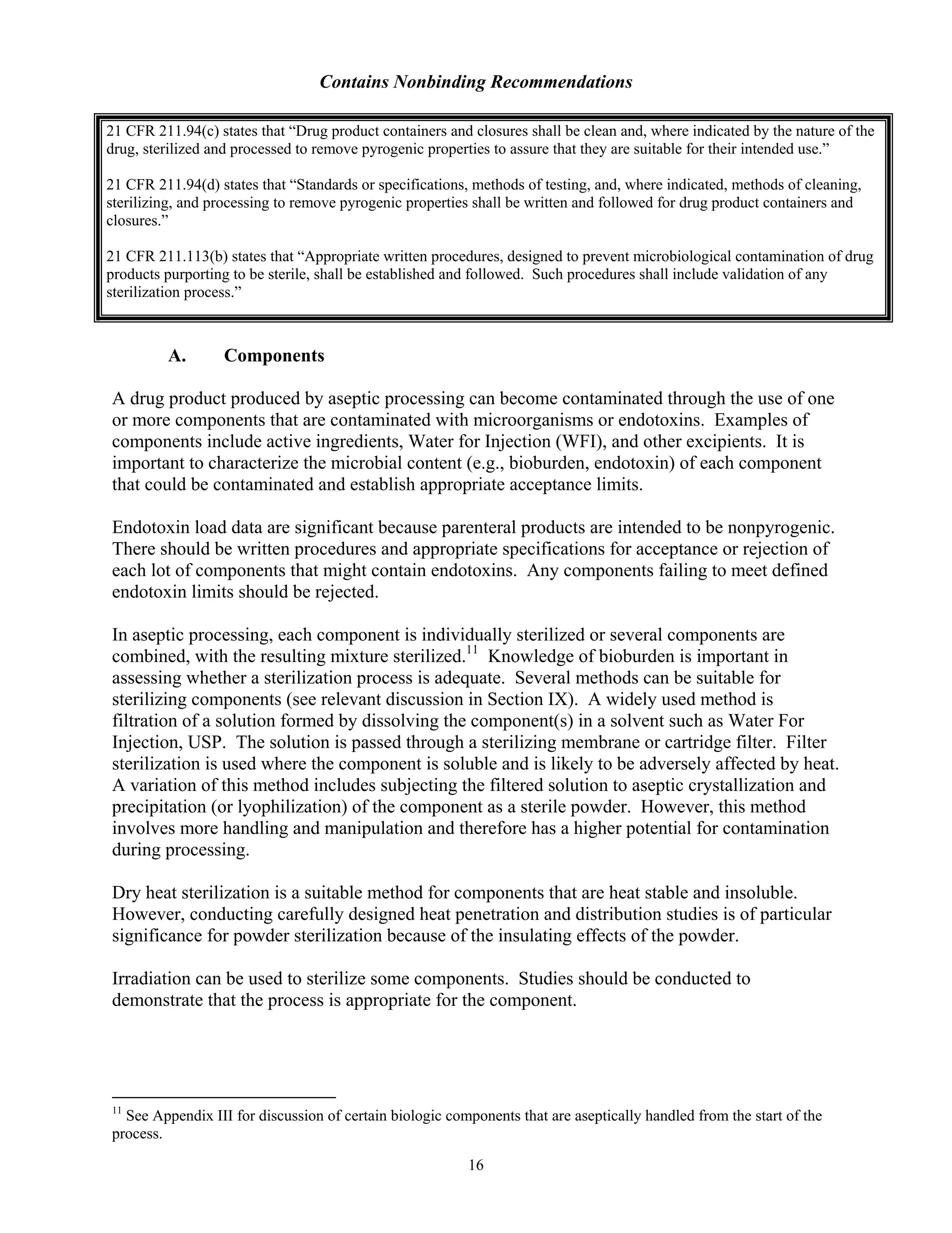 Aseptic processing us fda | PDF