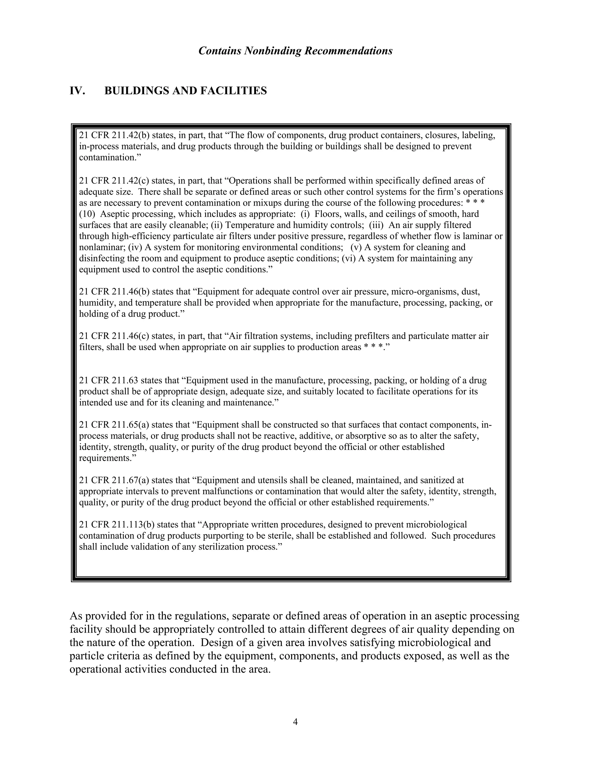 Aseptic processing us fda | PDF