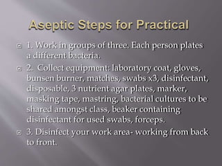 Using Aseptic Technique to identify the effect of antibiotics on 3 ...