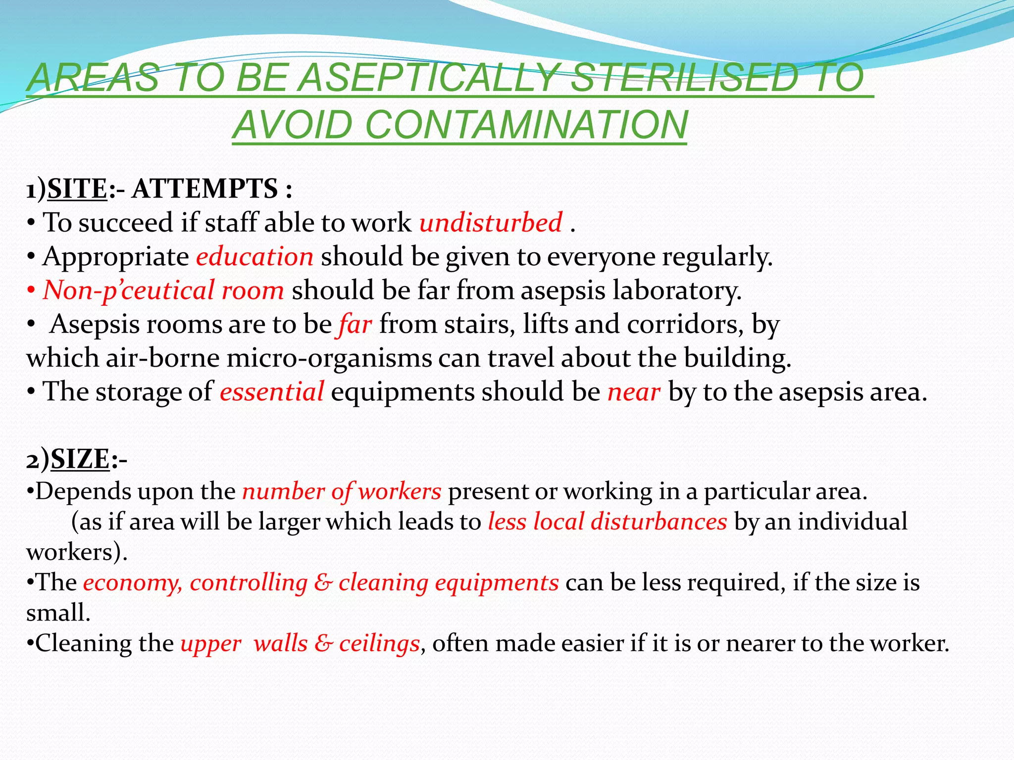 Design of An Aseptic Area and Clean Area Classification | PPTX