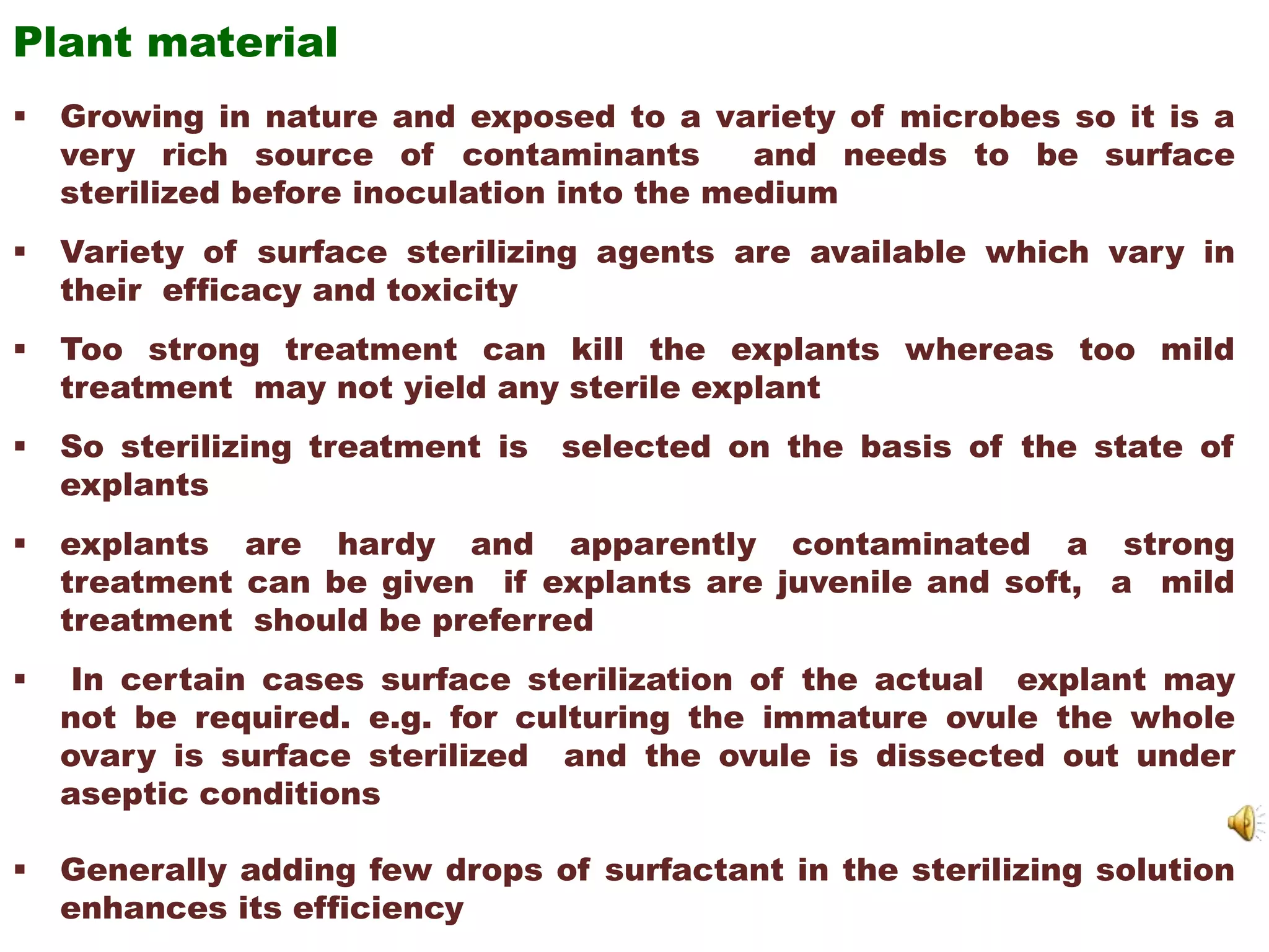 Aseptic techniques in plant tissue culture | PPT