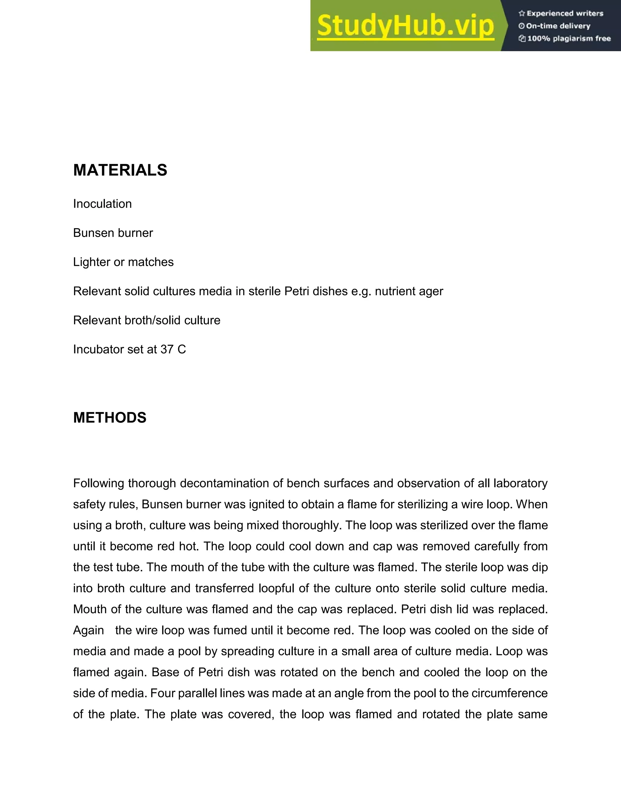 ASEPTIC TECHNIQUES TRANSFER OF BACTERIA | PDF