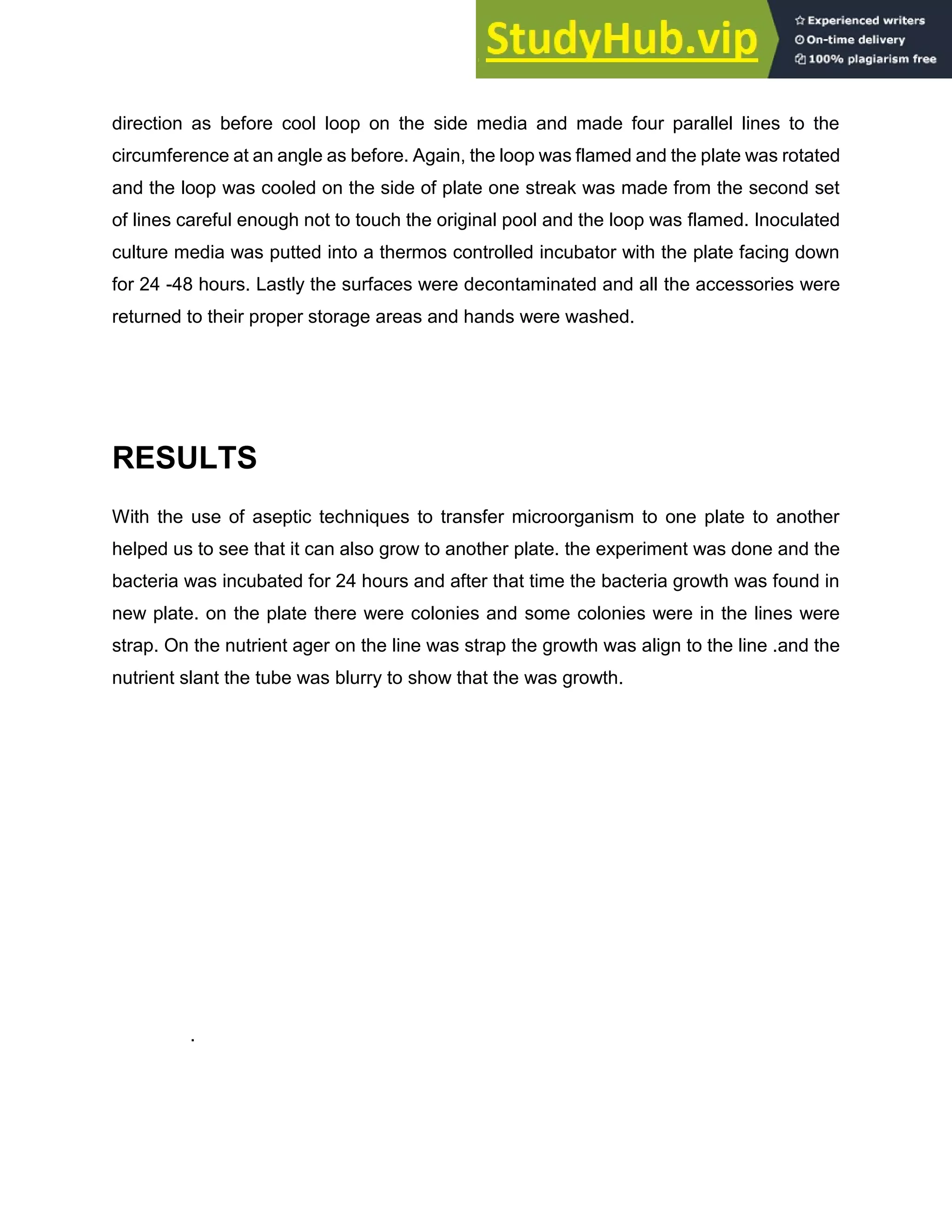ASEPTIC TECHNIQUES TRANSFER OF BACTERIA | PDF