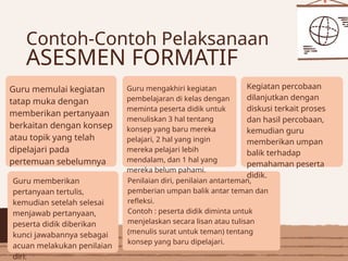 ASESMEN FORMATIF dan SUMATIF PADA KURIKULUM MERDEKA | PPTX