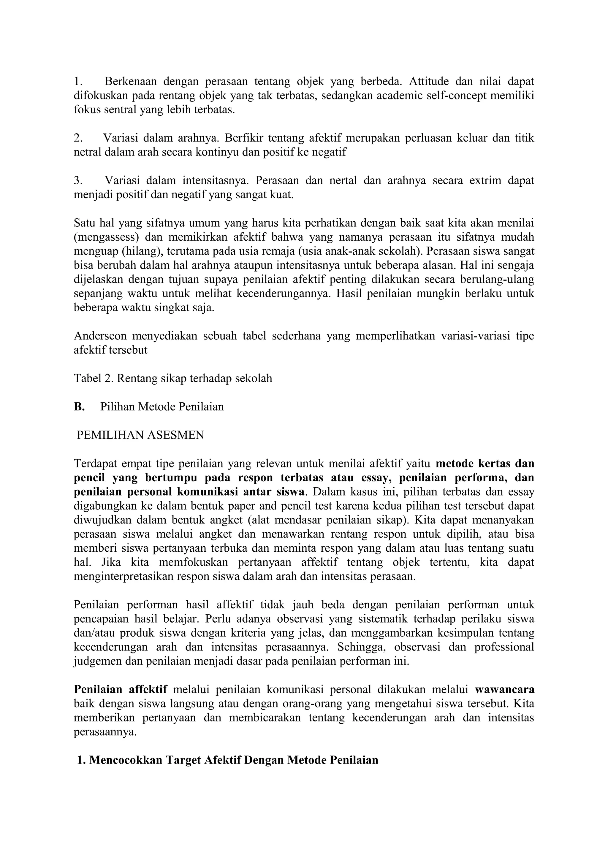Asesmen afektif | DOC