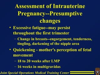 ASSESSMENT OF PREGNANCY AND ESTIMATING DATE OF DELIVERY .PPT