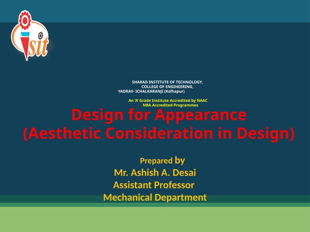 Design for Appearance (Aesthetic Consideration in Design).pptx