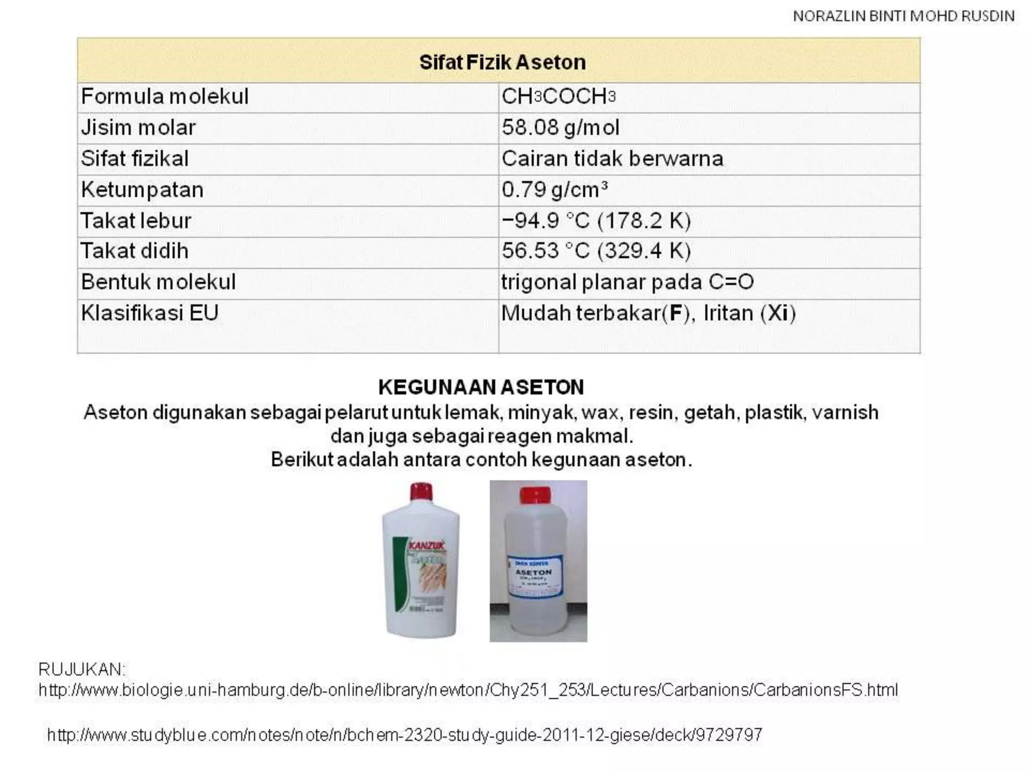 Aseton (propanon) | PPTX