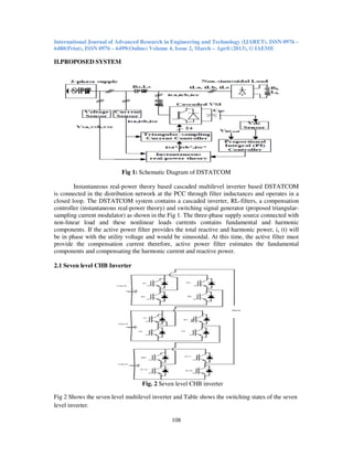 A seven level cascaded multilevel dstatcom for compensation of reactive power and harmonics | PDF