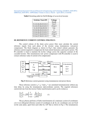 A seven level cascaded multilevel dstatcom for compensation of reactive power and harmonics | PDF