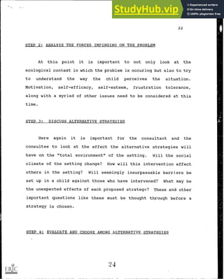 A Seven Step Problem-Solving Method For School Psychologists | PDF