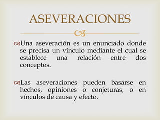 Aseveraciones por Carolina Lapo | PPTX