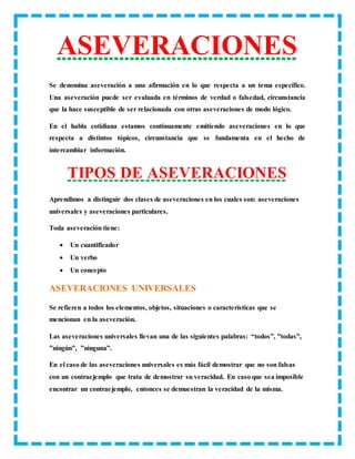 Aseveraciones | DOCX