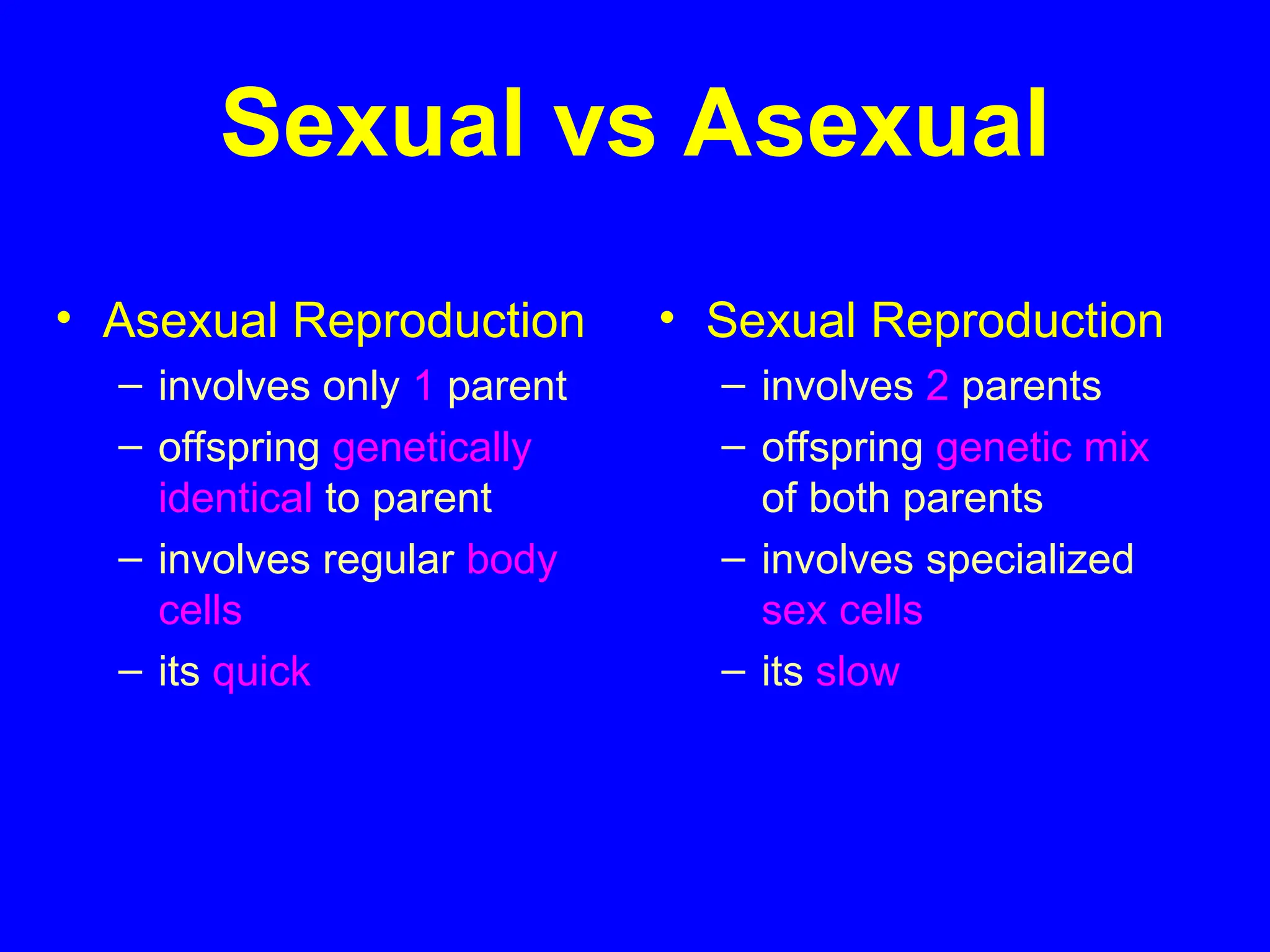 Asexual and Sexual Reproduction PowerPoint | PPT