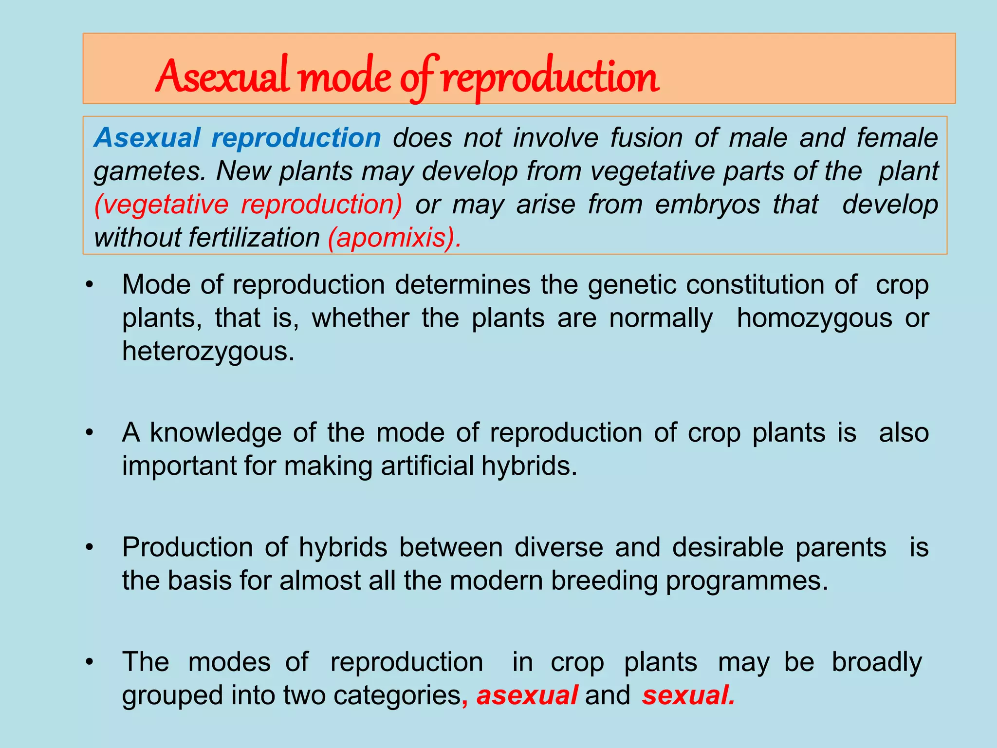 Asexual mode of reproduction in plants | PPT