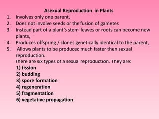 Asexual reproduction in plants | PPTX