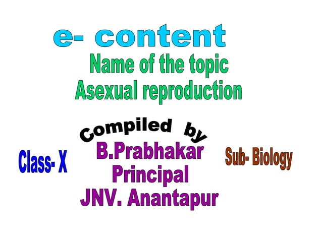 Asexual Reproduction Ppt Ppt