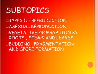 ASEXUAL REPRODUCTION PPT 1 for educational purposes | PDF