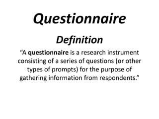 Questionnarie | PPTX